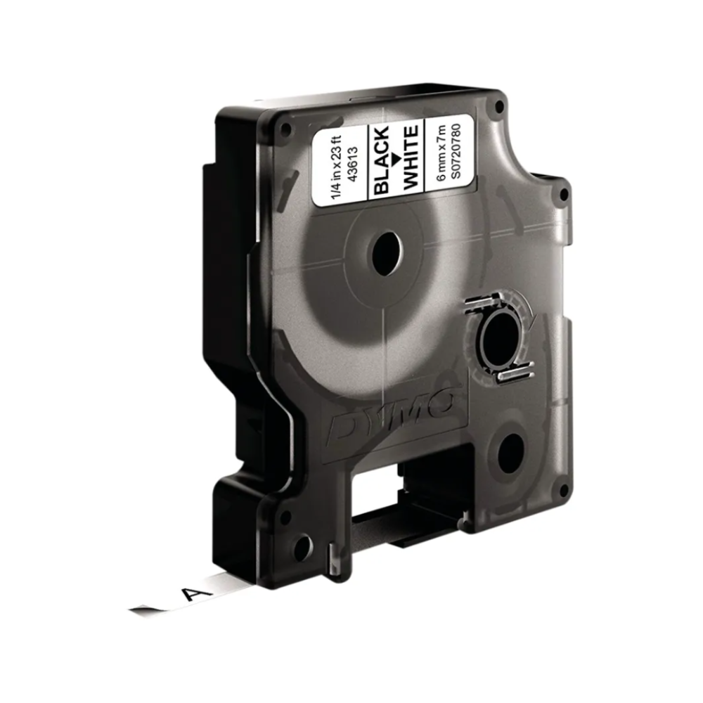 Dymo D1 Compatible Label Tape (Black on White) 6mm x 7m - Toner Corporation